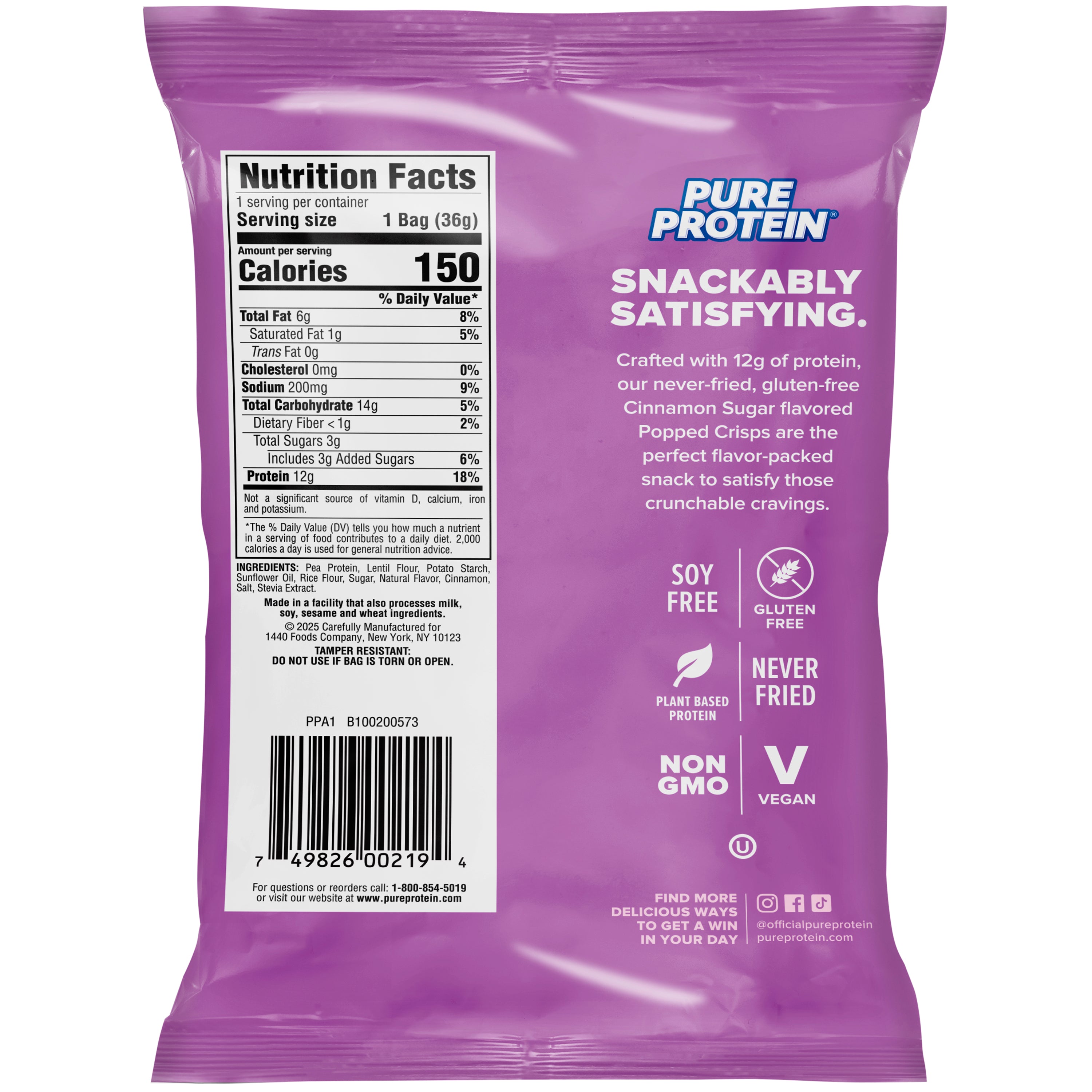Cinnamon Sugar Popped Crisps – Pure Protein