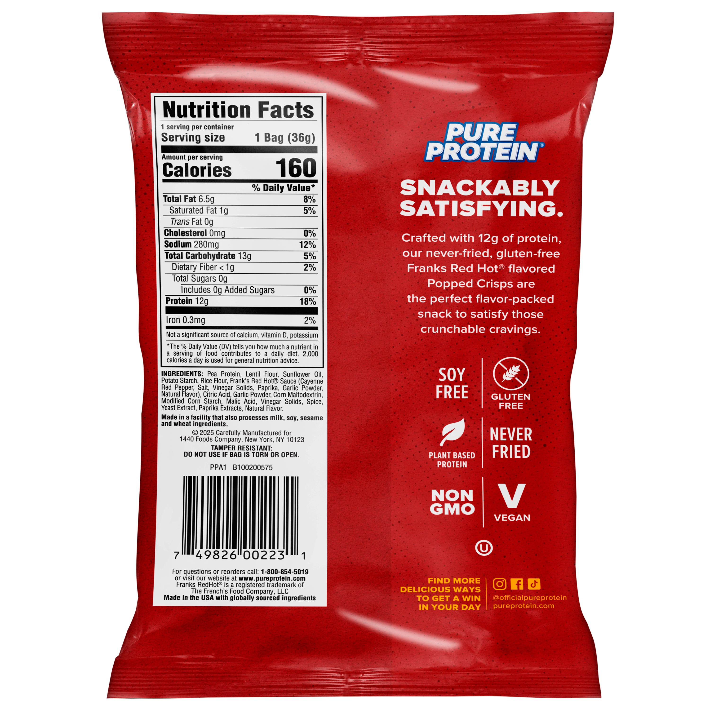 Franks Red Hot Popped Crisps – Pure Protein