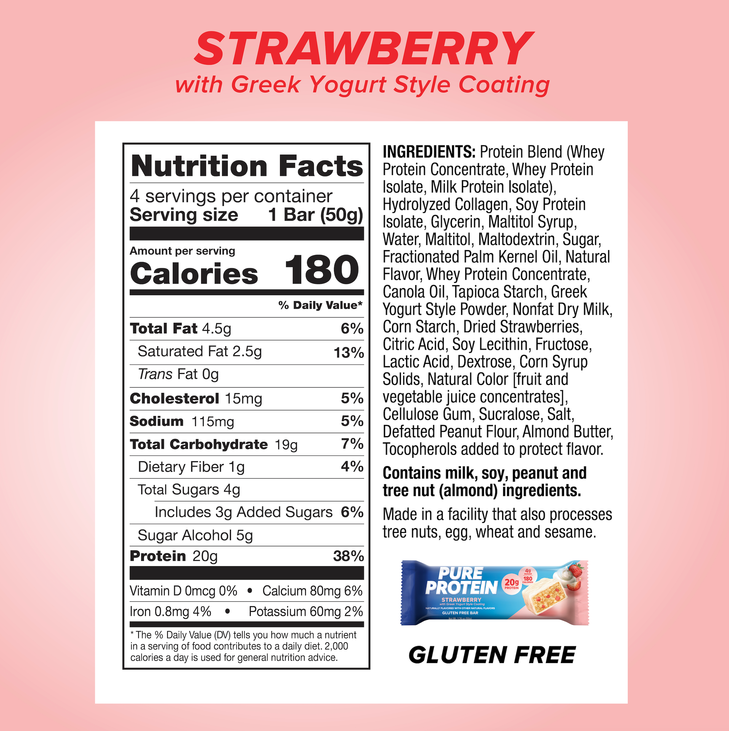 Strawberry Greek Yogurt Protein Bar – Pure Protein