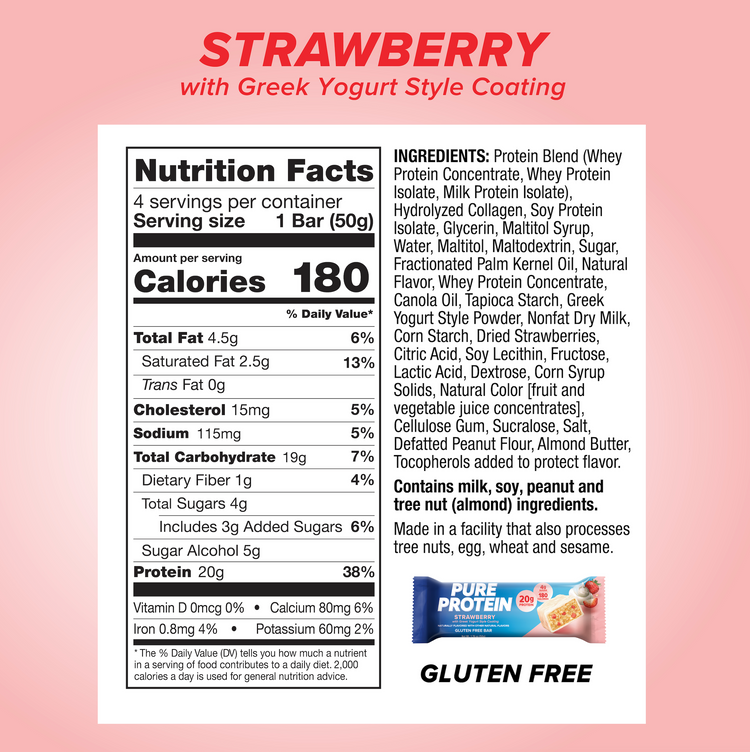 Strawberry Greek Yogurt Protein Bar – Pure Protein