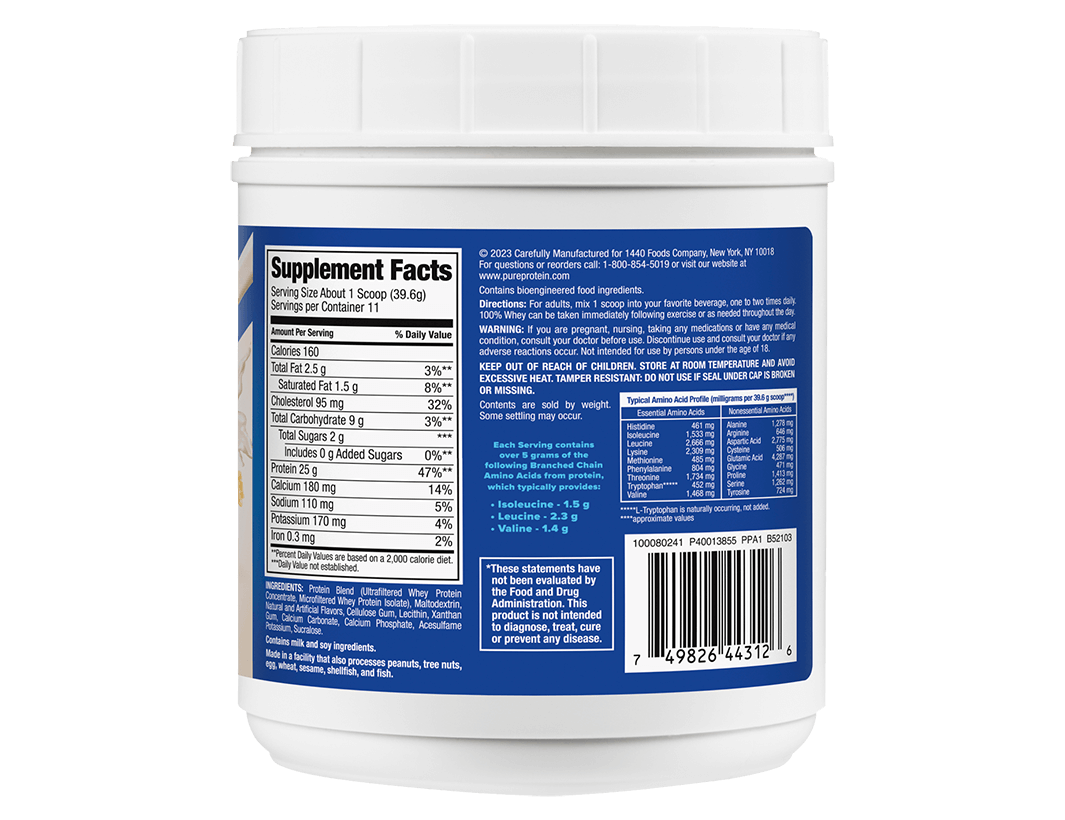 Vanilla Milkshake 100% Whey Protein Powder - (1 lb. Canister) – Pure ...