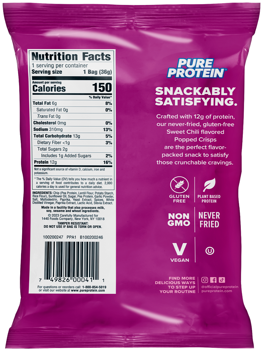 Sweet Chili Popped Crisps – Pure Protein