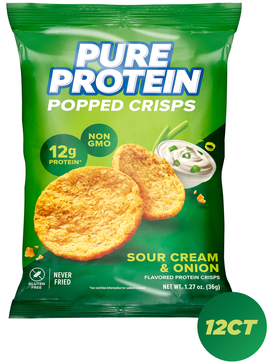 Sour Cream & Onion Popped Crisps – Pure Protein