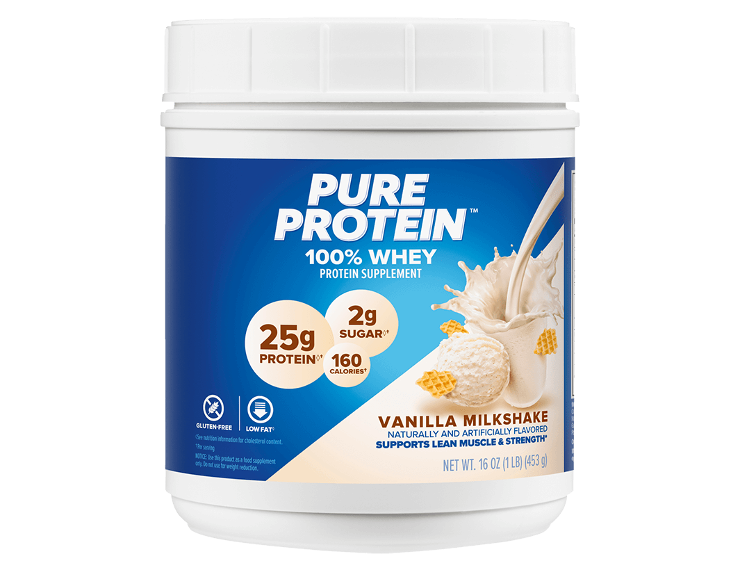 Vanilla Milkshake 100% Whey Protein Powder - (1 lb. Canister) – Pure ...