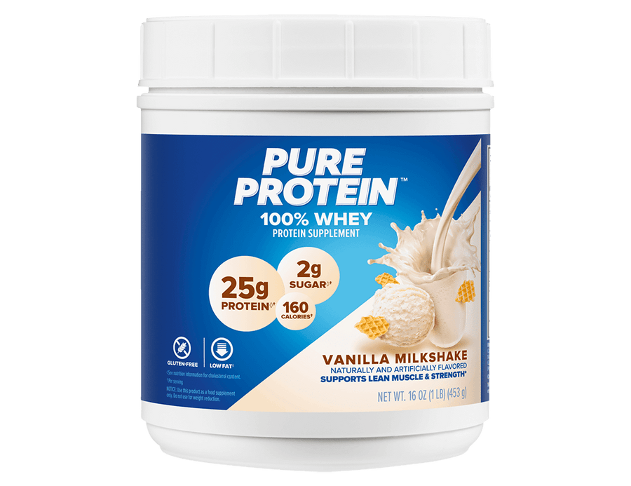 Vanilla Milkshake 100% Whey Protein Powder - (1 lb. Canister) – Pure ...